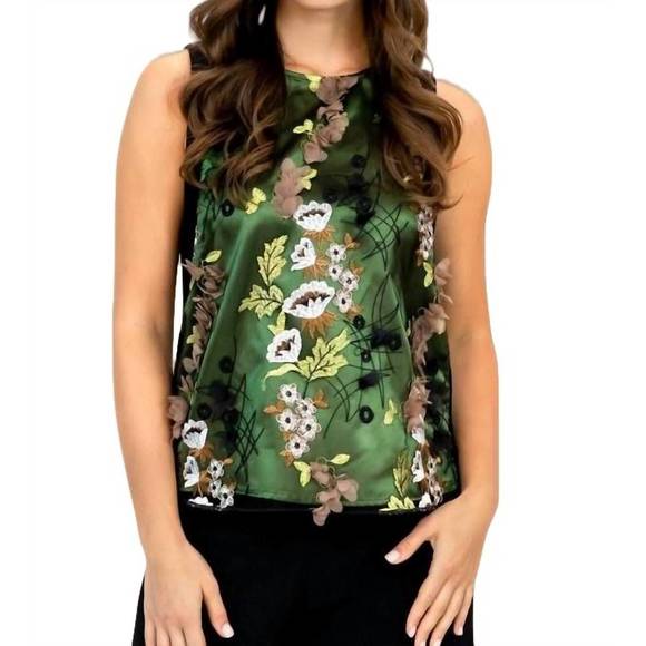 Eva Franco | Tops | New Eva Franco Gail Tank In Emerald Meadow | Poshmark